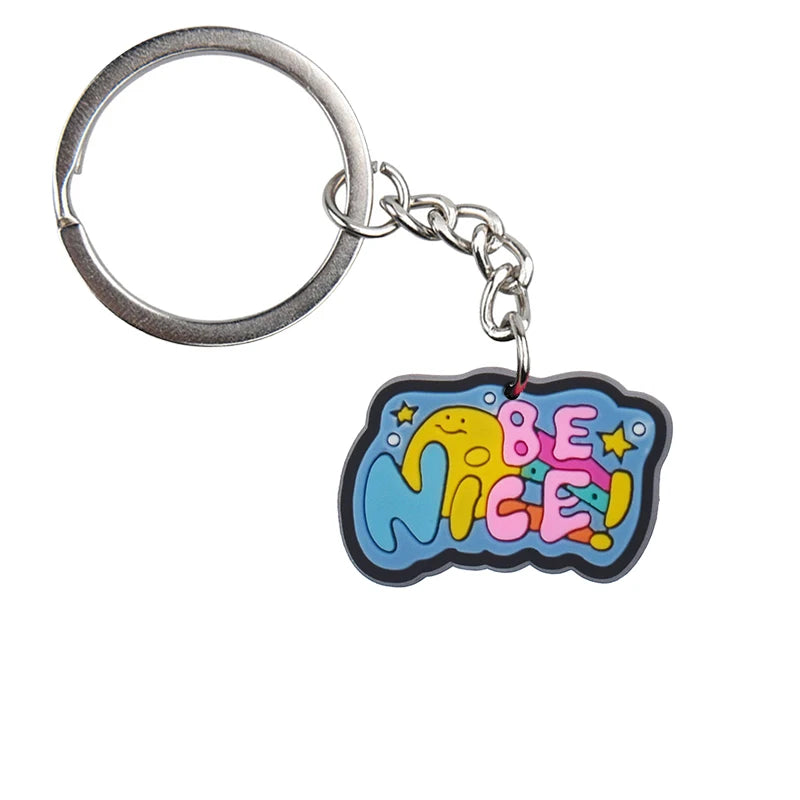 'Be Nice!' Keyring PVC Keychain – Little Chain Store